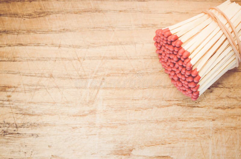 Stack of Matchsticks on a Wooden Surface - a Concept of Dang Stock ...