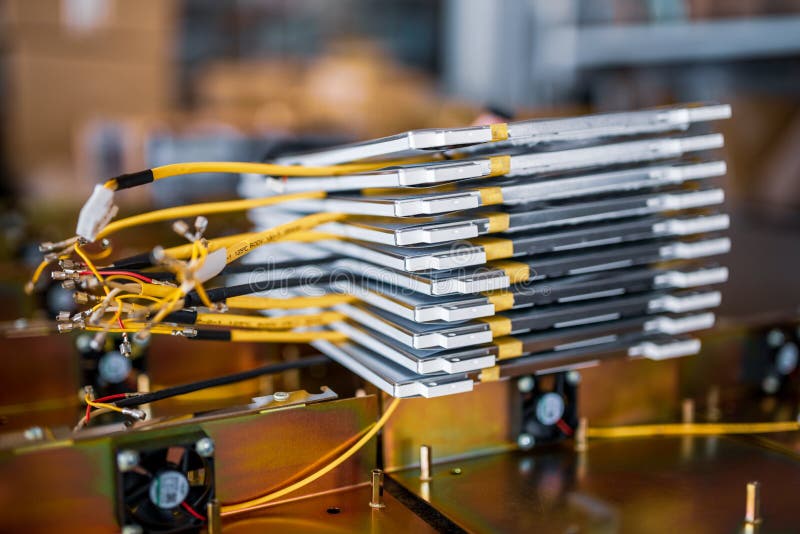 Stack of Matrix for TFT Displays and Details in Workshop Stock Photo ...