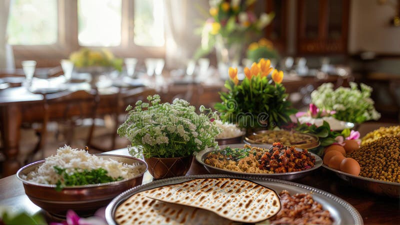 Stack of Matzah on Plate with Wine Glasses on Table Stock Image - Image ...