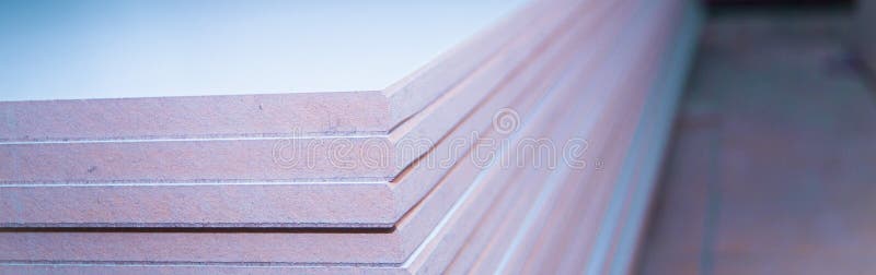 Stack of MDF Panels Close-up at Furniture Production Stock Image ...