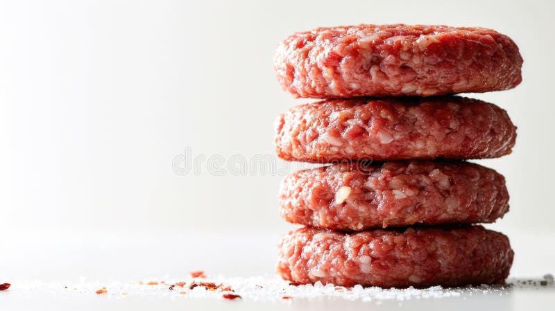 Stack of Meat Patties, Ready To Be Cooked and Enjoyed. Perfect for ...