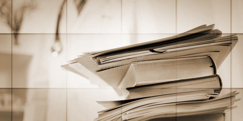 Stack of Medical Books, Geometric Pattern Stock Photo - Image of ...