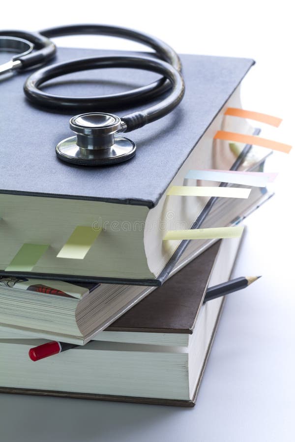 Stack of Medical Student Textbooks Stock Image - Image of multicolor ...