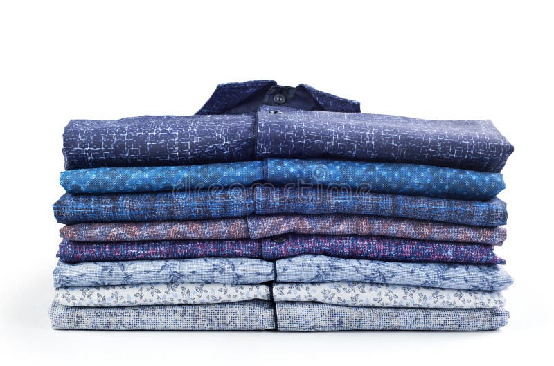 Stack of Men`s Shirts Isolated Stock Image - Image of graphic, classy ...