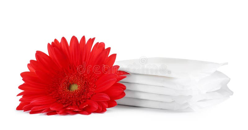 Stack of Menstrual Pads on White Background. Gynecological Care Stock ...