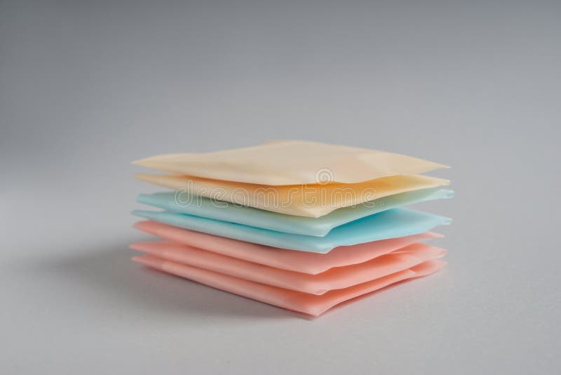 Stack of Menstrual Pads on Grey Background Stock Image - Image of ...