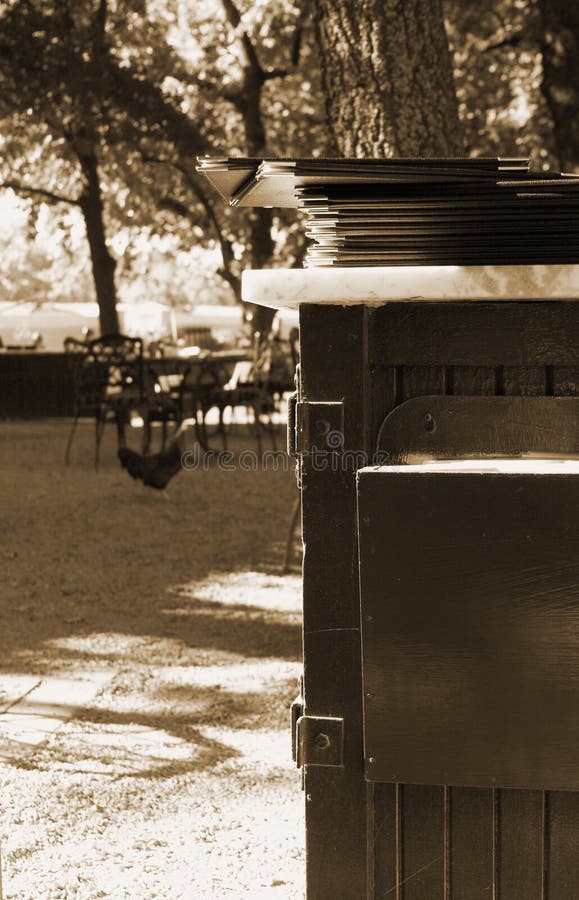 Stack of Menus on Marble Table Stock Image - Image of folded, outdoors ...