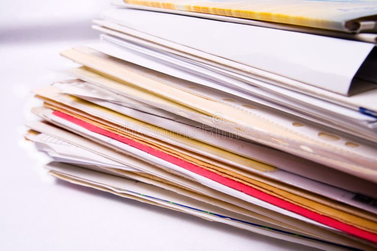 Stack of Messy Document Folders Stock Photo - Image of business ...