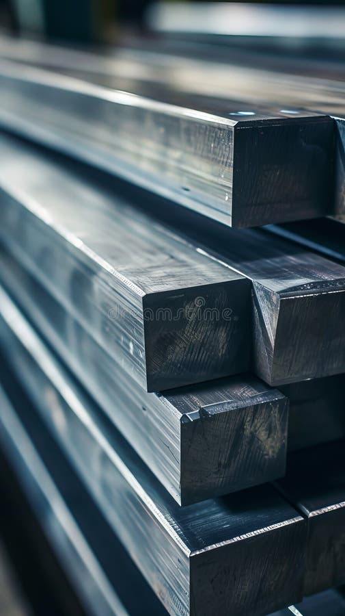Stack of Metal Bars in a Warehouse, Industrial Setting Stock Photo ...