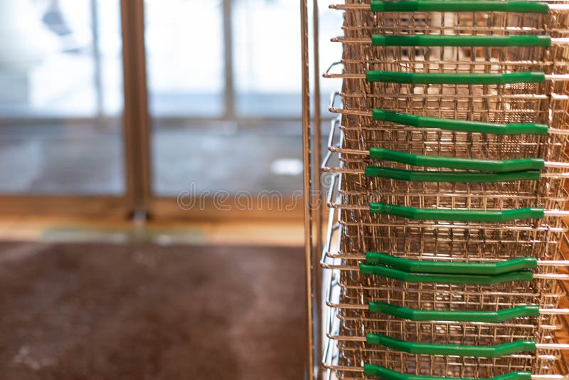 A Stack of Metal Baskets To Select Samples at the Entrance To the ...