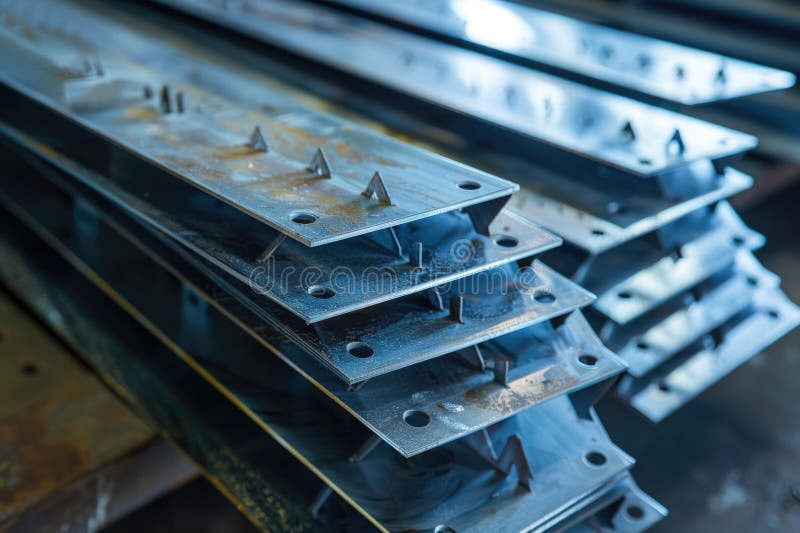 Stack of Metal Beams on a Table, Suitable for Industrial Concepts Stock ...