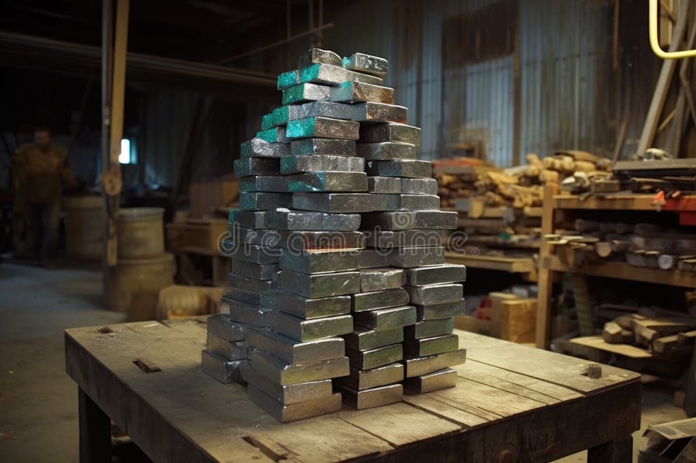 Stack of Metal Ingots Ready for Processing Stock Image - Image of iron ...