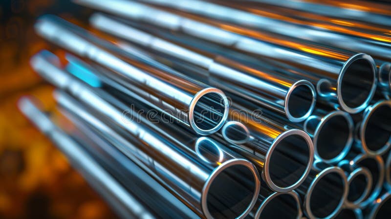 Array of Metal Pipes stock photo. Image of plumbing - 312680012