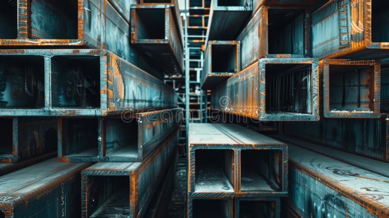 A Stack of Metal Pipes with a Lot of Rust on Them Stock Photo - Image ...