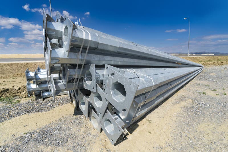 Stack of Metal Pipes at Manufacturing Plant Construction Site Stock ...