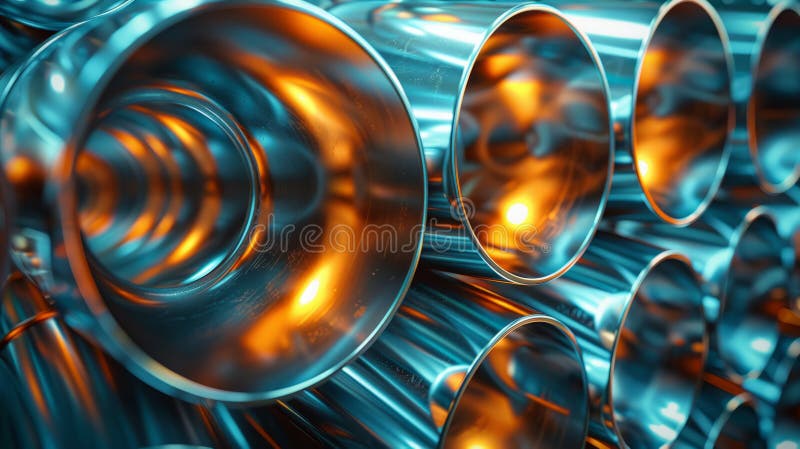 Stack Metal Pipes Reflective Surface Stock Photos - Free & Royalty-Free ...