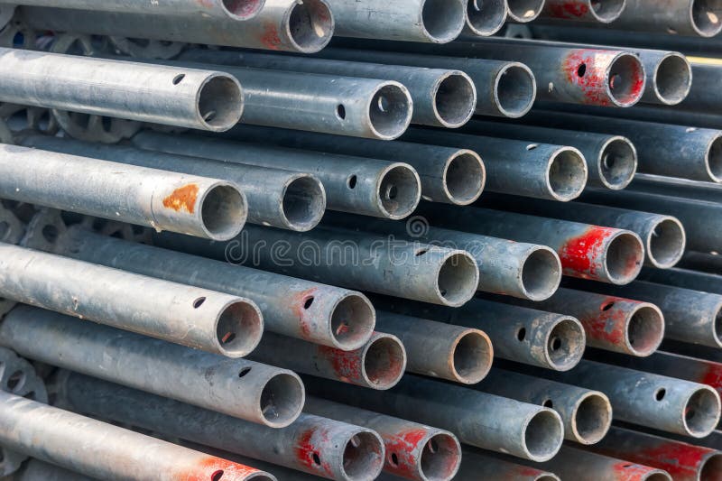 Stack of Metal Pipes Use for Construction Purpose Stock Photo - Image ...