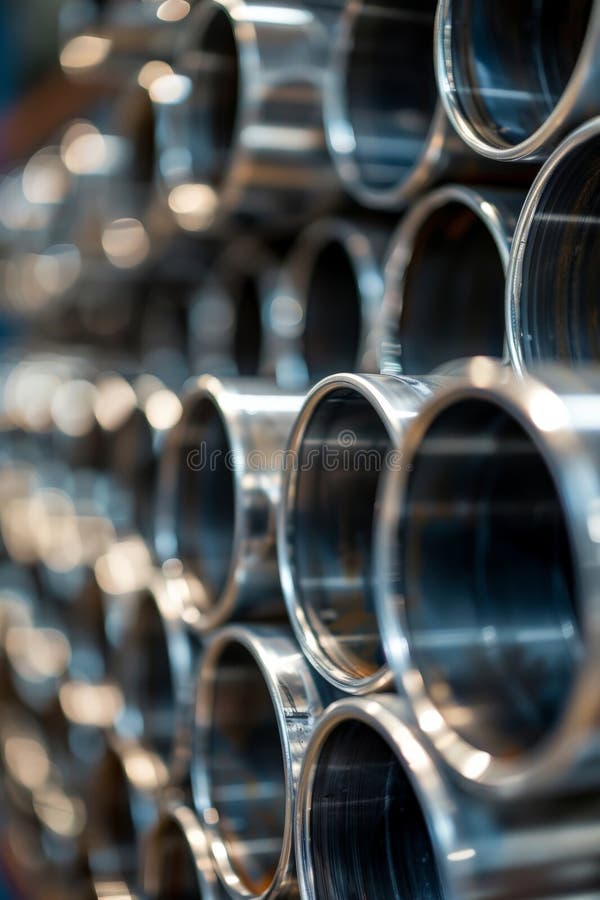 Stack of Metal Pipes in Industrial Setting Stock Illustration ...