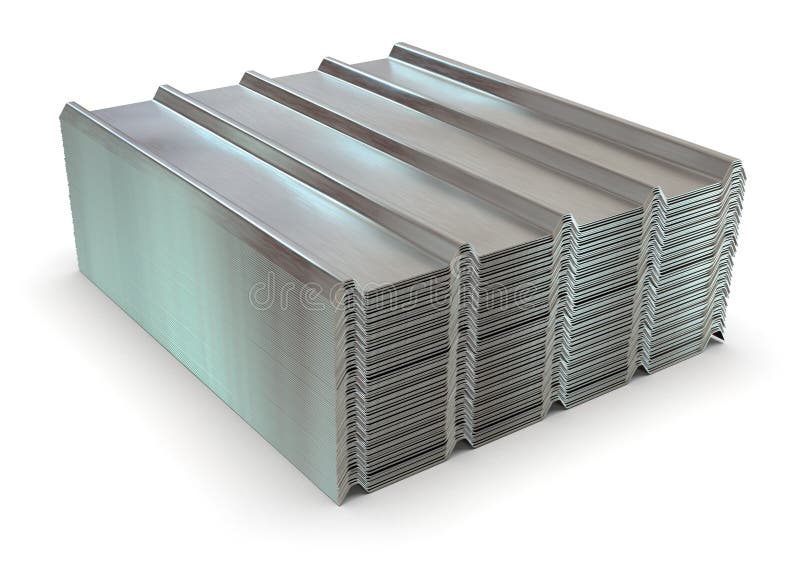 Stack of Metal Profile Sheets Stock Photo - Image of rounded ...