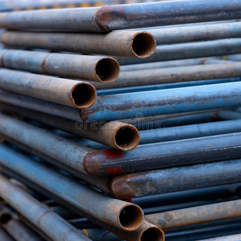 Stack of Metal Railings for Temporary Barricade Stock Photo - Image of ...