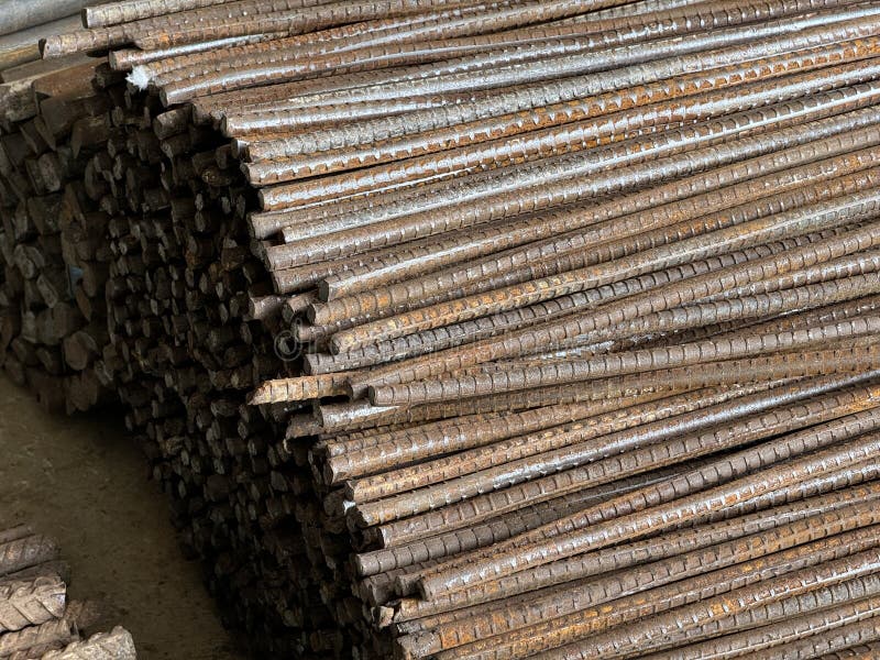 Stack of Metal Rods for Construction Stock Photo - Image of stack ...