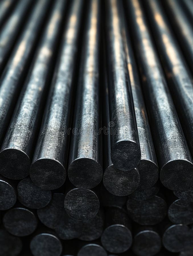 Stack of Metal Rods in an Industrial Setting Stock Photo - Image of ...