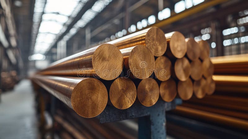Stack of Metal Rods in an Industrial Warehouse. Stock Image - Image of ...