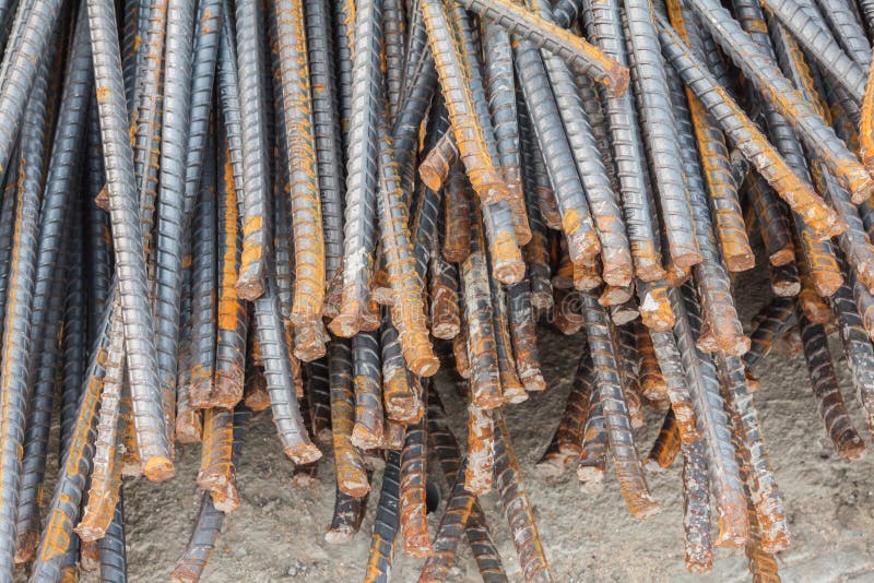 Stack of the Metal Rusty or Steel Rod Stock Photo - Image of rust ...