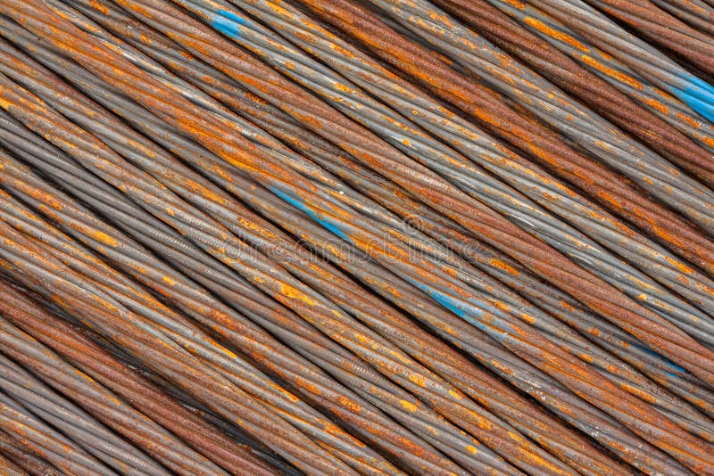 Stack of the Metal Rusty or Steel Rod Stock Photo - Image of reinforce ...