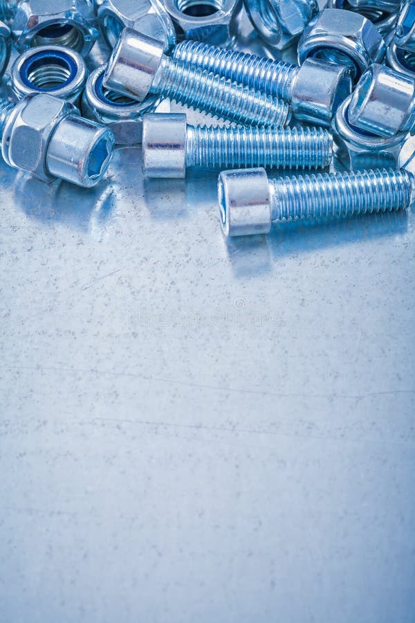 Big Stack of Metal Threaded Screwbolts Nuts and Stock Image - Image of ...