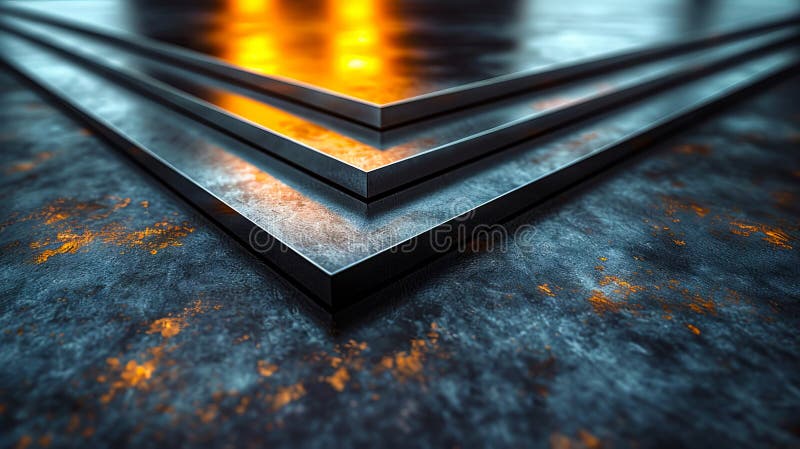 A Stack of Metal Sheets Sitting on Top of a Table Stock Image - Image ...
