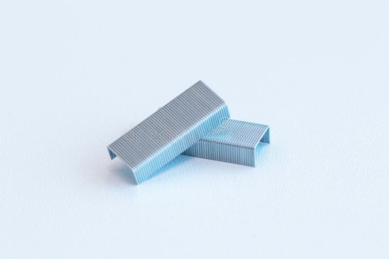 Stack of Metal Staples Small (stapler) on a White Background. Stock ...
