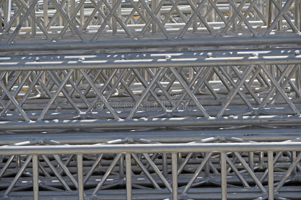 Stack of Metal Trusses for Mounting the Stage Stock Photo - Image of ...
