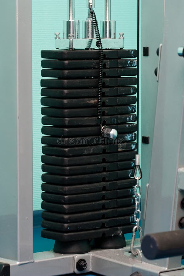 Stack Metal Weights in Gym Equipment Stock Photo - Image of fitness ...