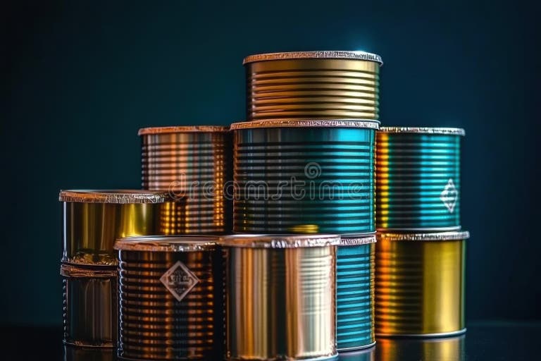 Stack of Metallic Cans Presents an Aesthetic, Metal Container and ...