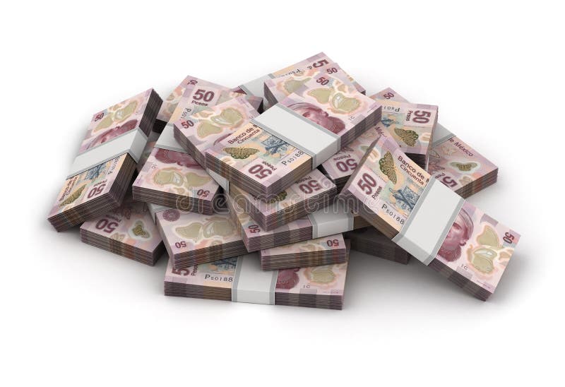 Stack of Mexican Pesos stock illustration. Illustration of financial ...