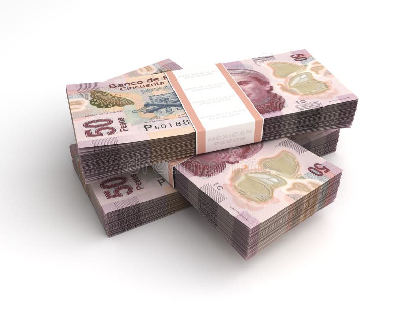 Stack of Mexican Pesos stock illustration. Illustration of money ...