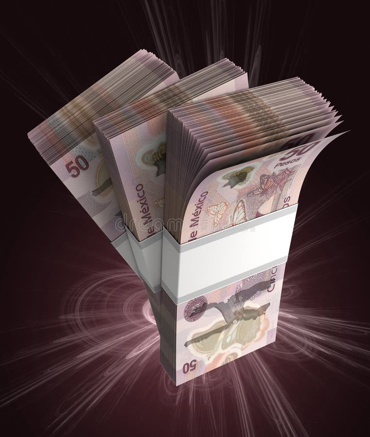 Stack of Mexican Pesos stock illustration. Illustration of investment ...