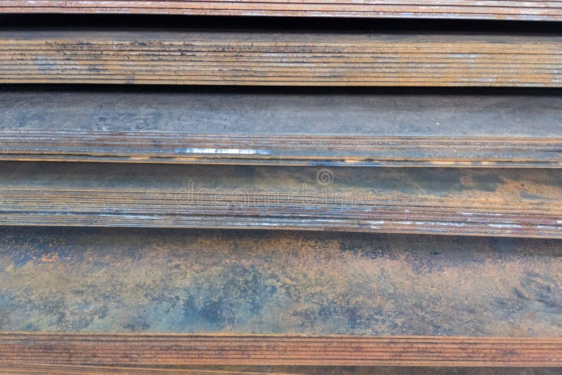 Stack of Mild Steel Sheets, Full-frame Close-up View with Selective ...