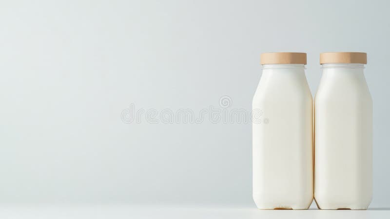 Stack of Milk Cartons with Different Blank Labels on Light Background ...
