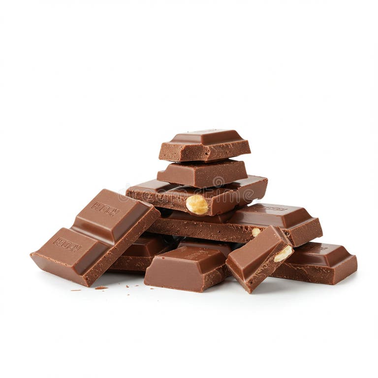 A Stack of Milk Chocolate Bars, Partially Broken into Small Pieces ...