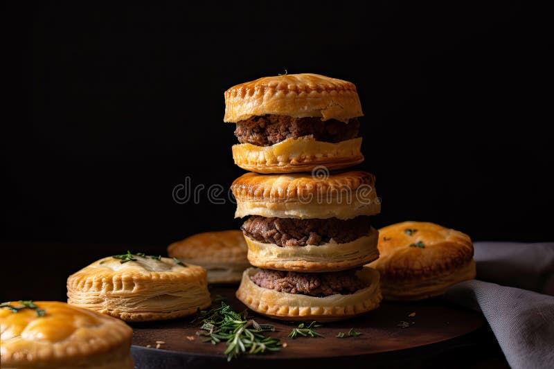 Stack of Mini Meat Pies, Ready To Be Served at Breakfast or Brunch ...