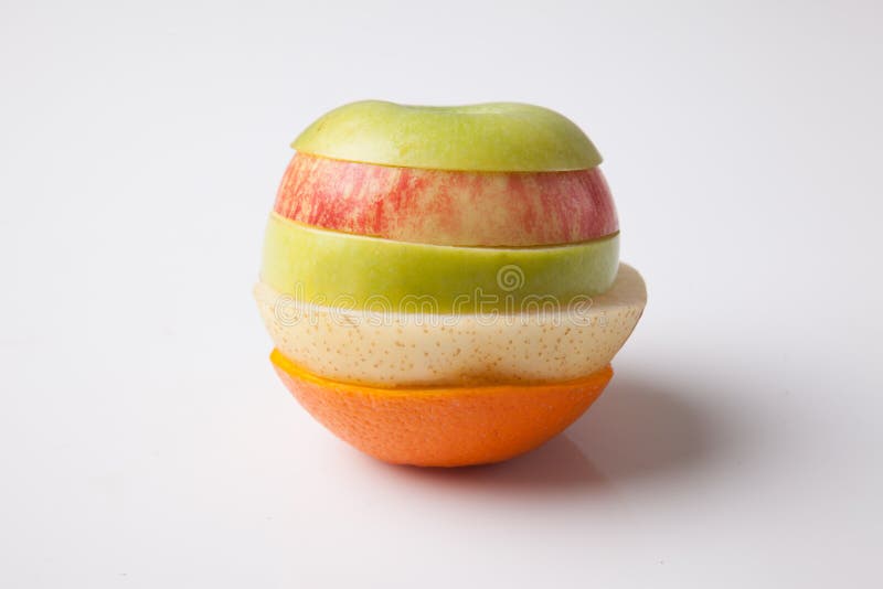 Stack of mix sliced fruits stock image. Image of diet - 79433639
