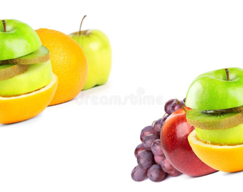 Stack of Mixed Fruit and Vegetable Slices Stock Image - Image of orange ...