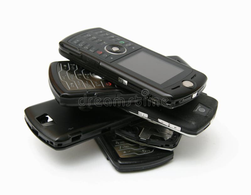 Stack of cell phones stock photo. Image of stack, telephone - 16635812
