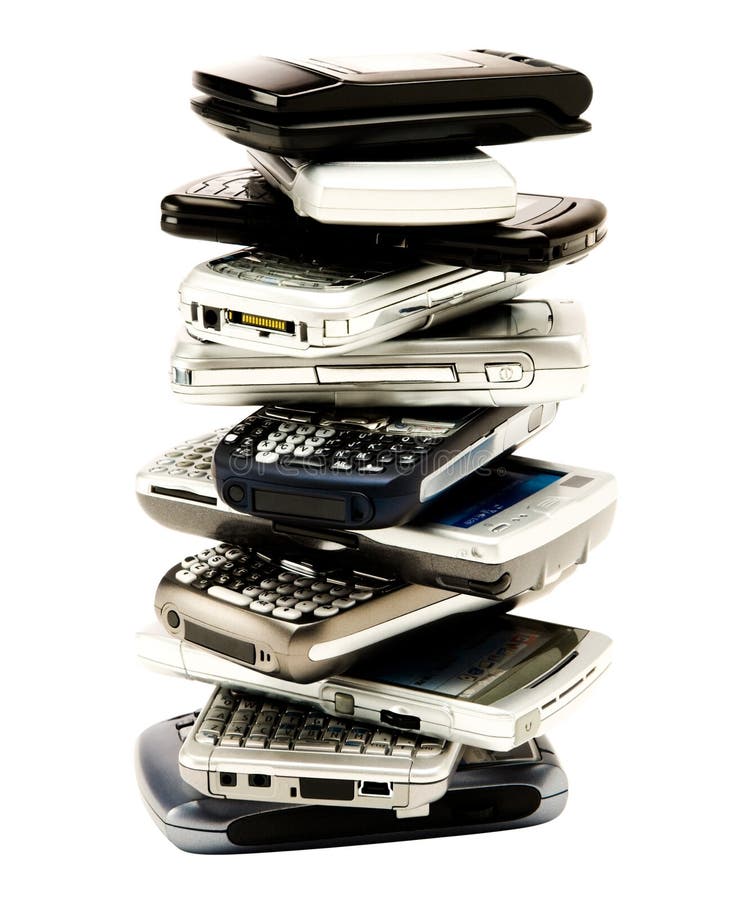 Stack of cell phones stock photo. Image of stack, telephone - 16635812