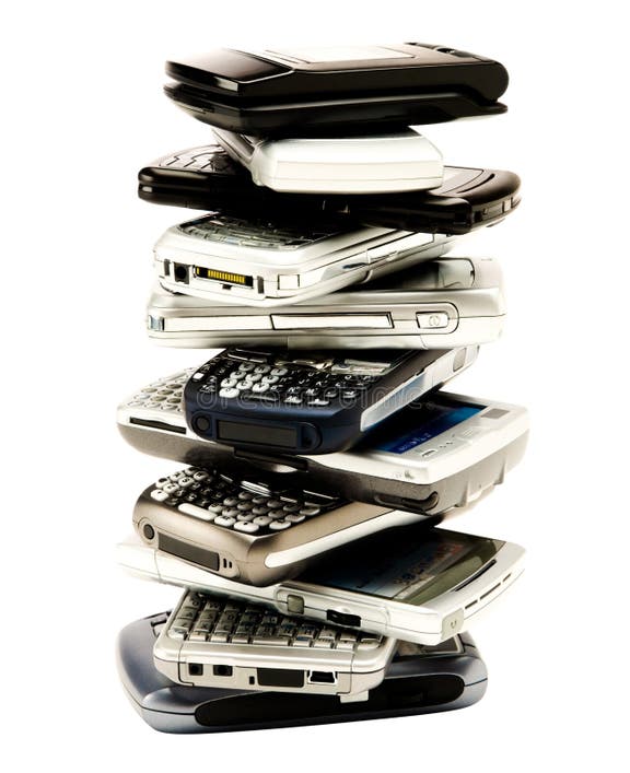 Stack of mobile phones stock image. Image of choice, variation - 28781545
