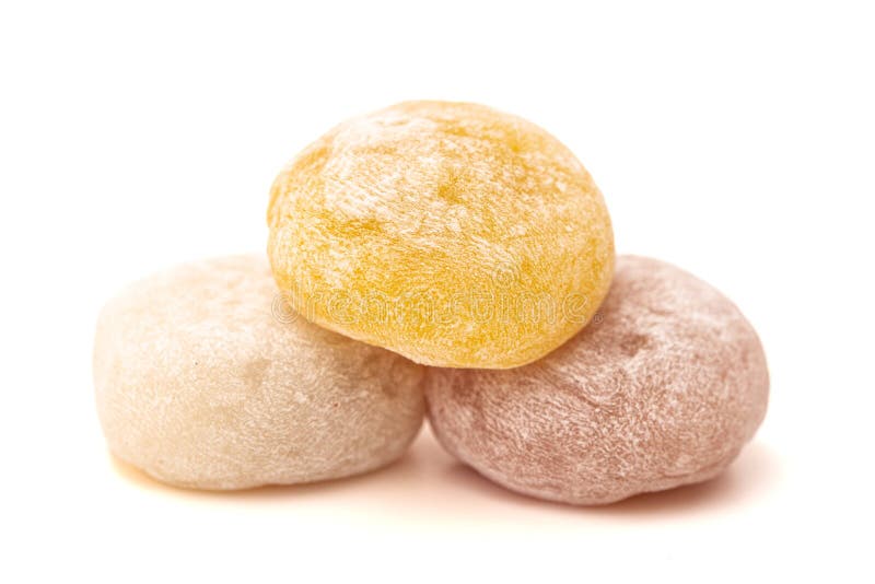 Stack of Mochi Soft Rice Dumplings with Tropical Fruit Filling Stock ...