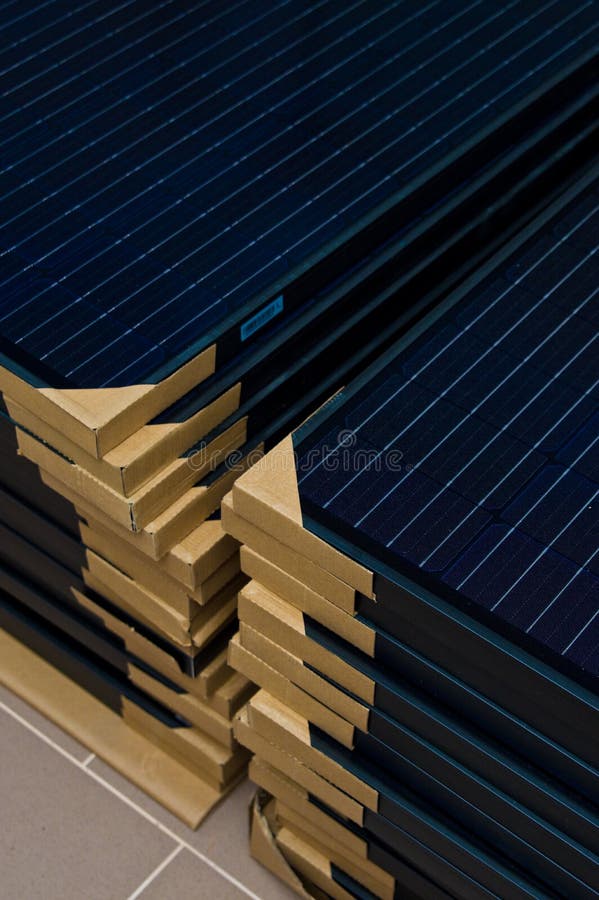 Stack of New Solar Panel Ready for Installation Stock Image - Image of ...