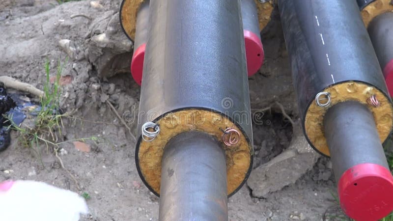 Stack Modern Central Heating Pipes Stock Video - Video of central, wall ...